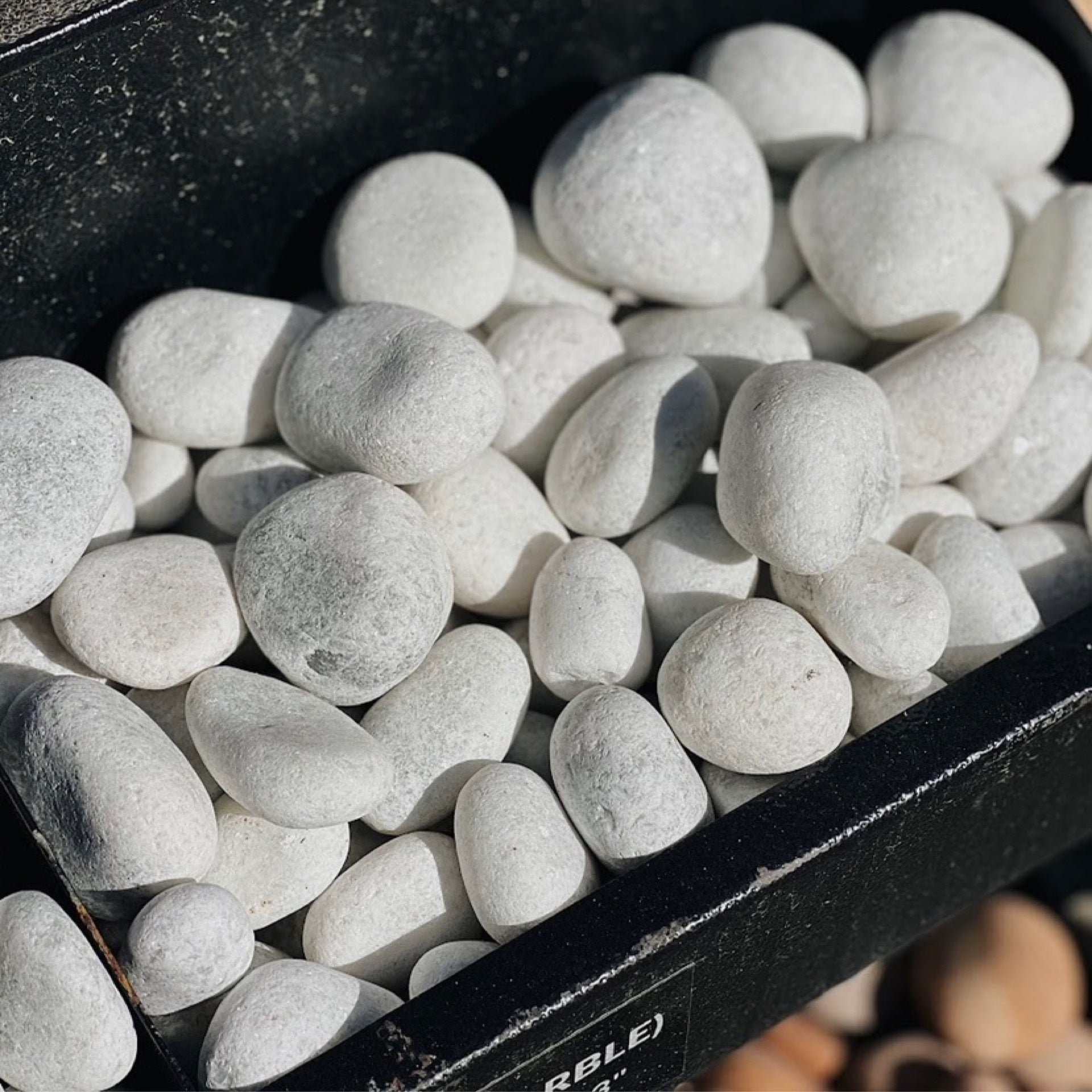 Snow White Pebbles 1-3” | Olympic Rockery & Landscape Supply LLC